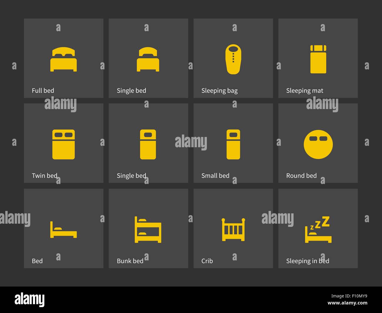 Double and single bed icons Stock Vector Image & Art - Alamy