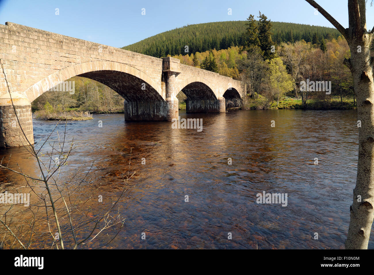 Bridge over the River Dee carrying the road from Ballater in ...