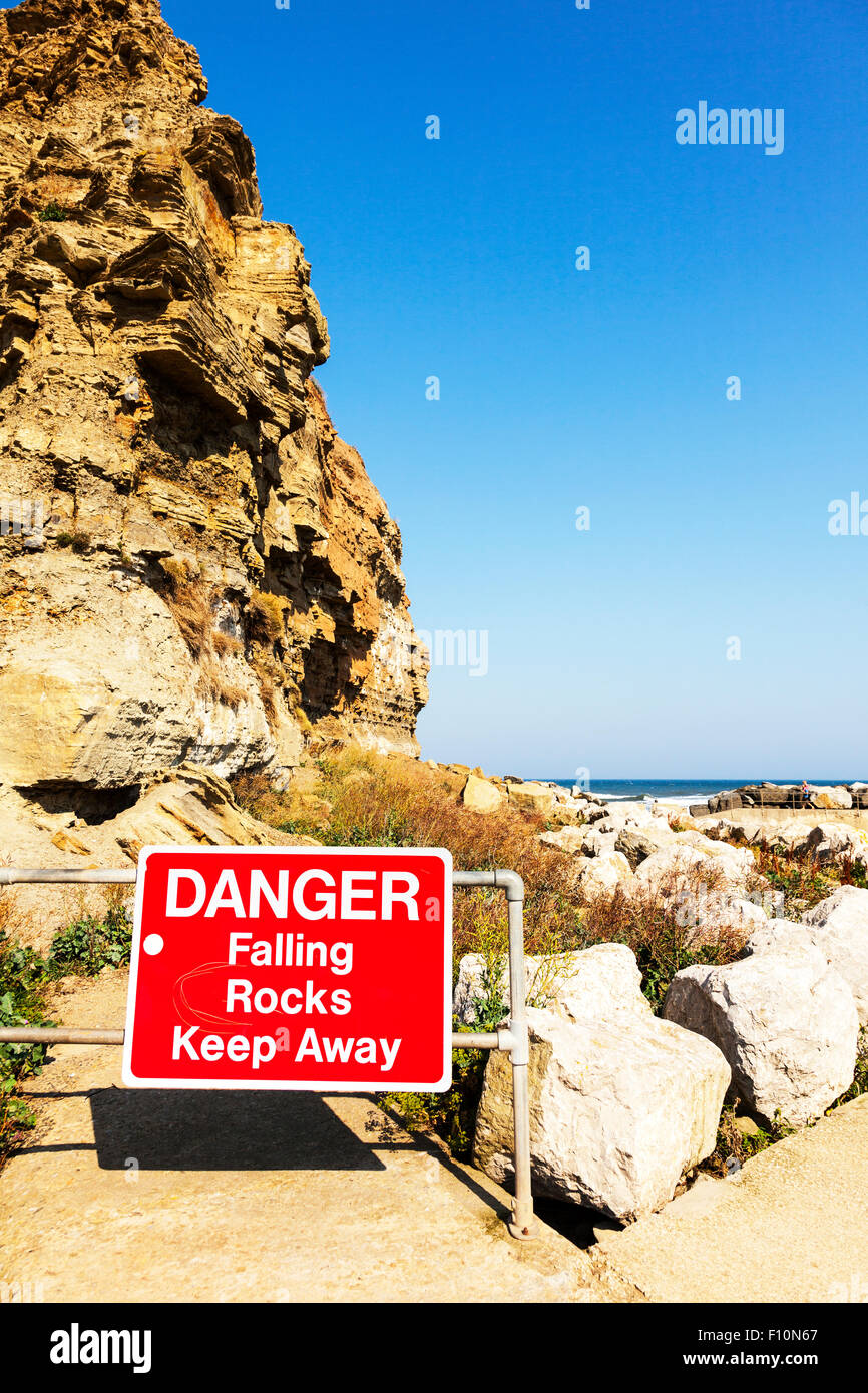 Danger Falling Rocks Keep Away Sign High Resolution Stock Photography ...