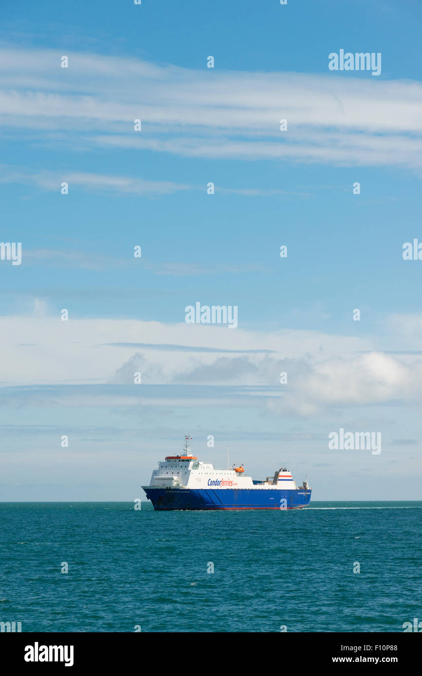 The Commodore Goodwill ferry, part of the Condorferries fleet offshore ...