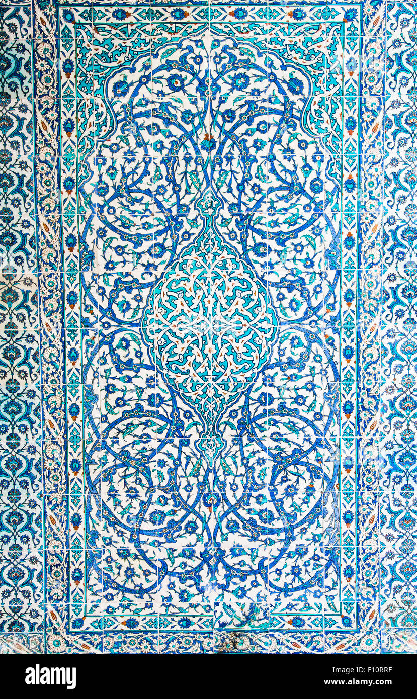 Handmade Turkish Blue Tiles in Istanbul City, Turkey Stock Photo - Alamy