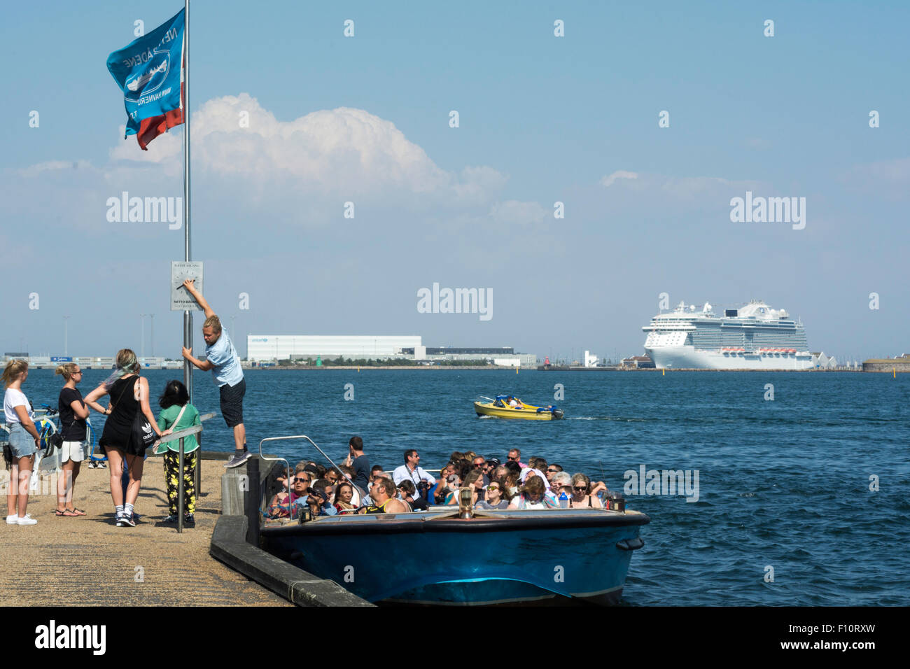 Luxury cruise ship and tourist boats in Copenhagen, Denmark Stock Photo ...