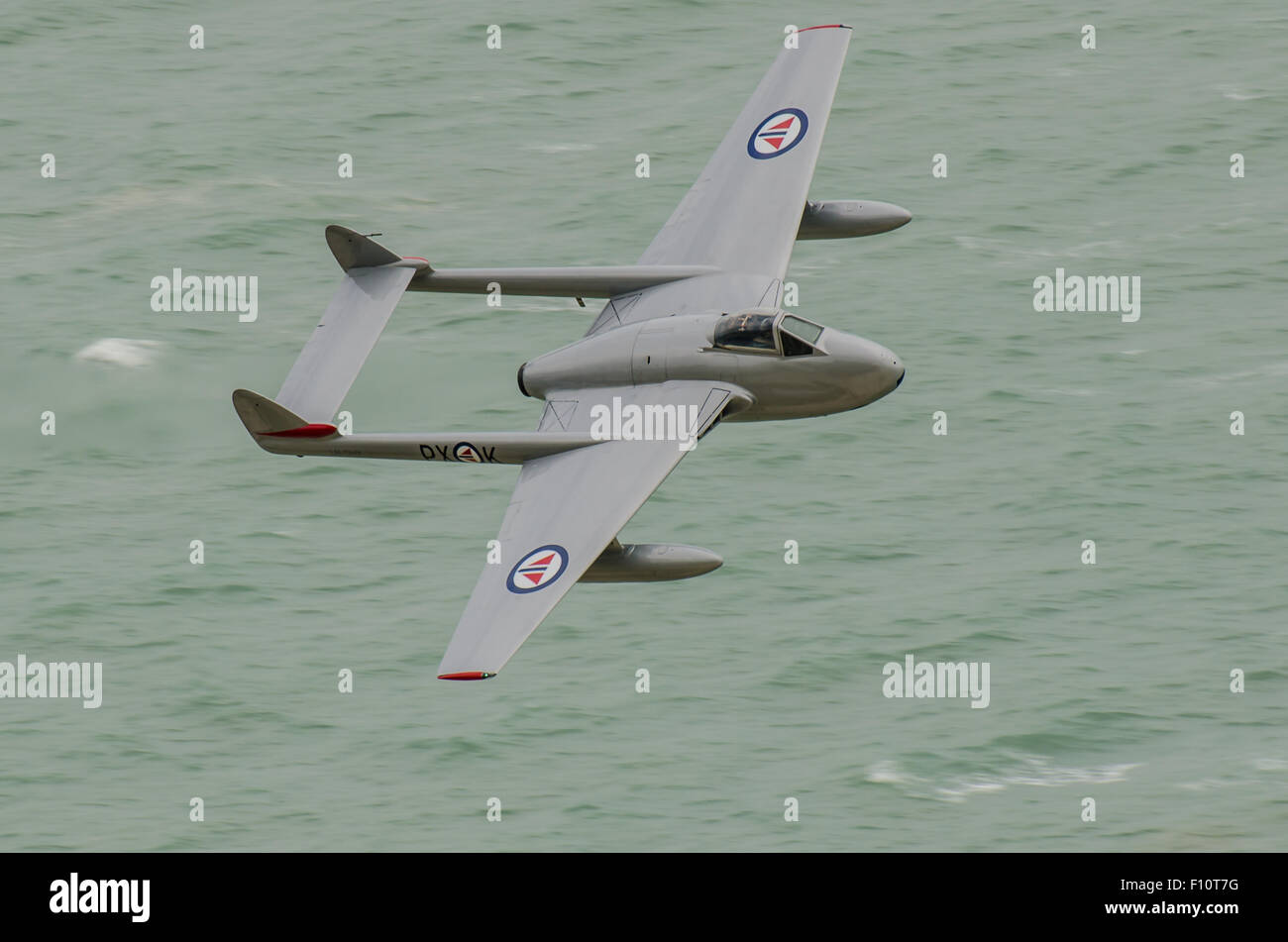 de Havilland Vampire Vintage jet at an airshow Stock Photo - Alamy