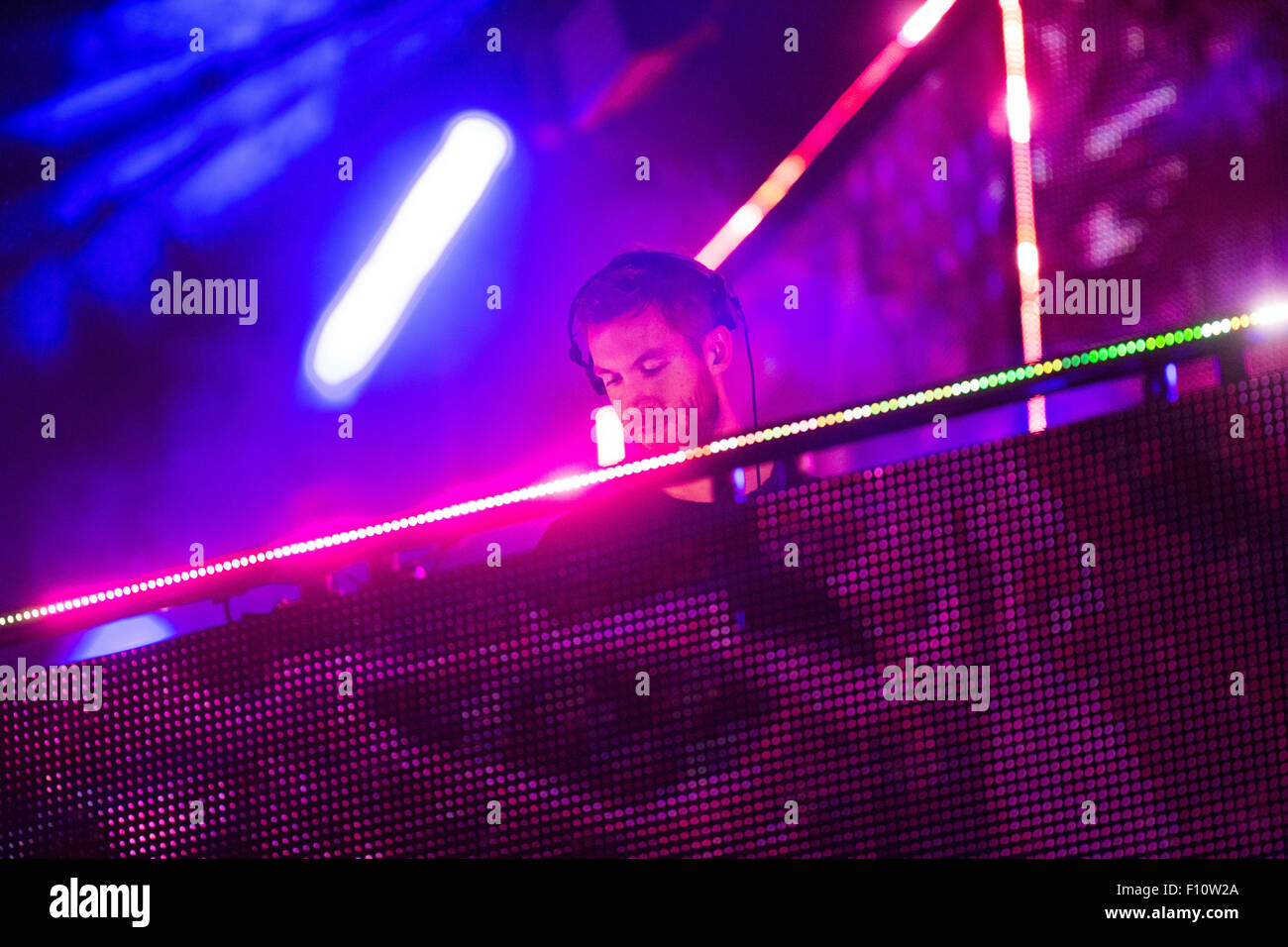 Calvin Harris performing at the V Festival in Chelmsford,Essex Stock ...