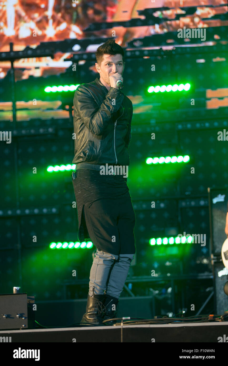 Danny O'Donoghue from The Script performing at the V Festival in ...