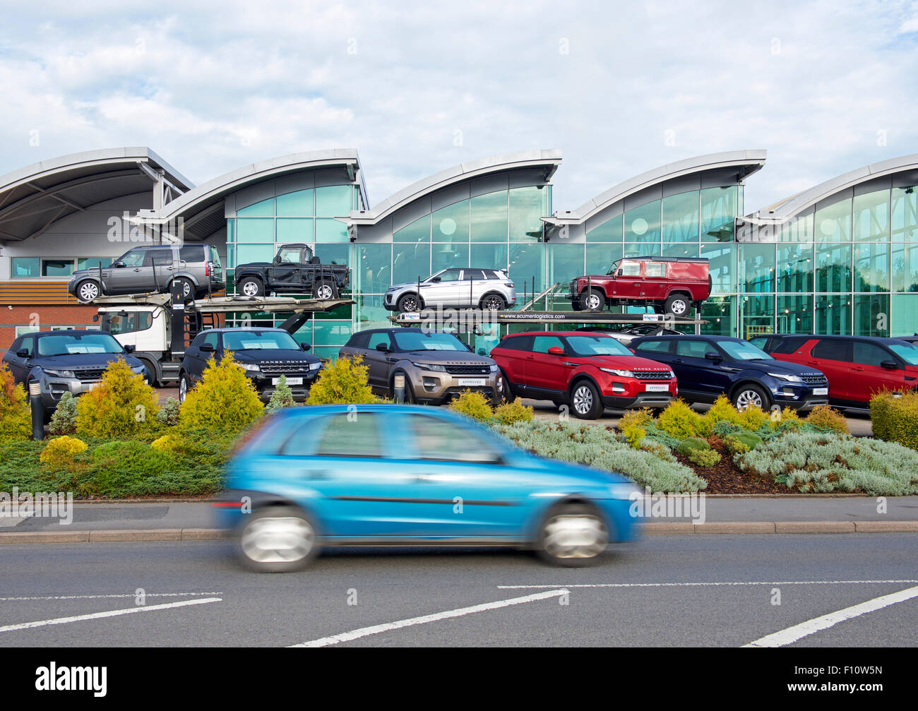 Shukers Land Rover dealership, Shrewsbury, Shropshire, England UK Stock ...