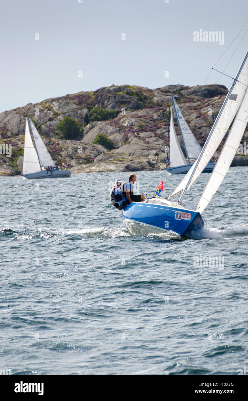 one sail competition on swedish westcoast many boat in the race Stock ...