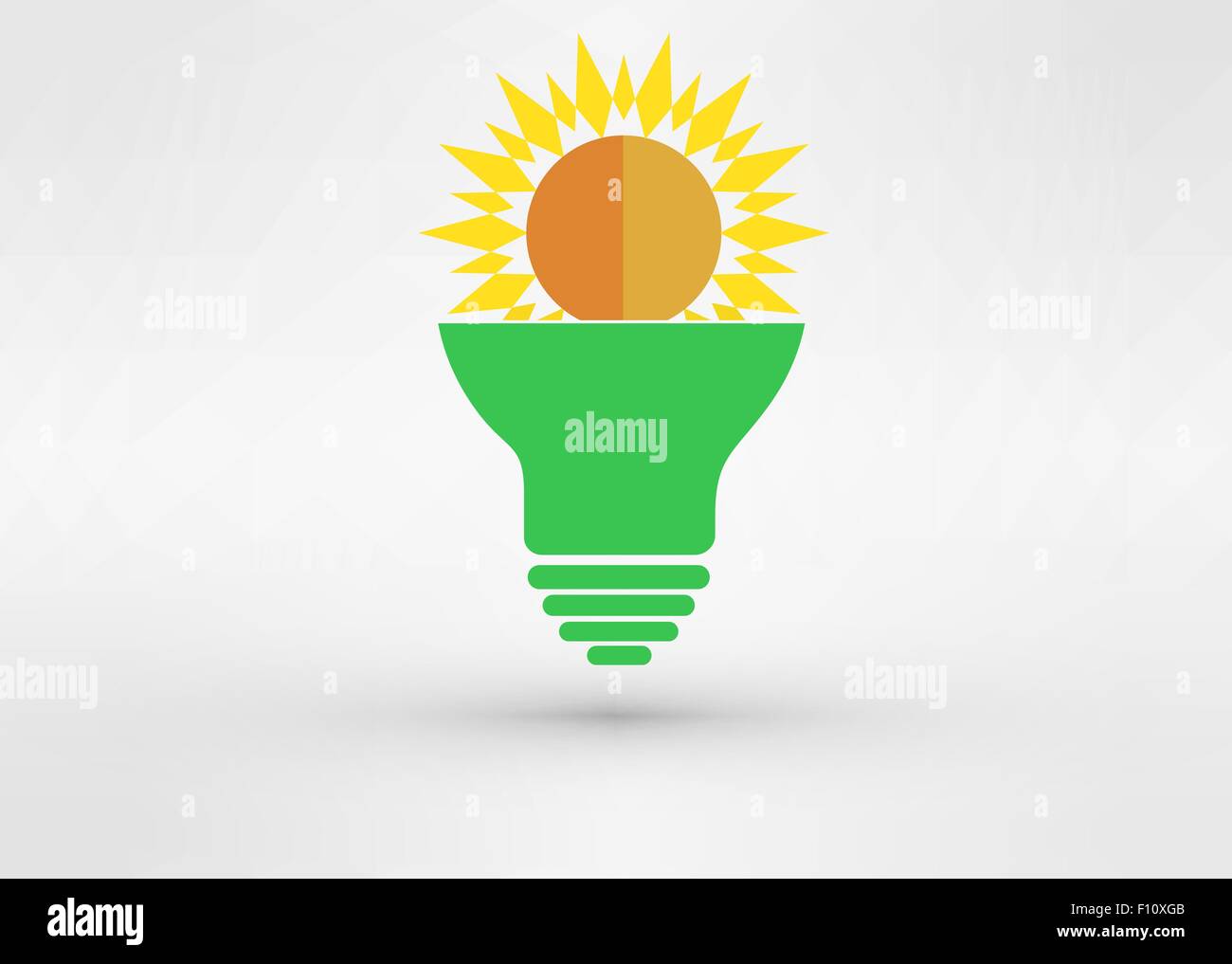 Light bulb with sun. Vector eps 10 illustration Stock Vector Image ...