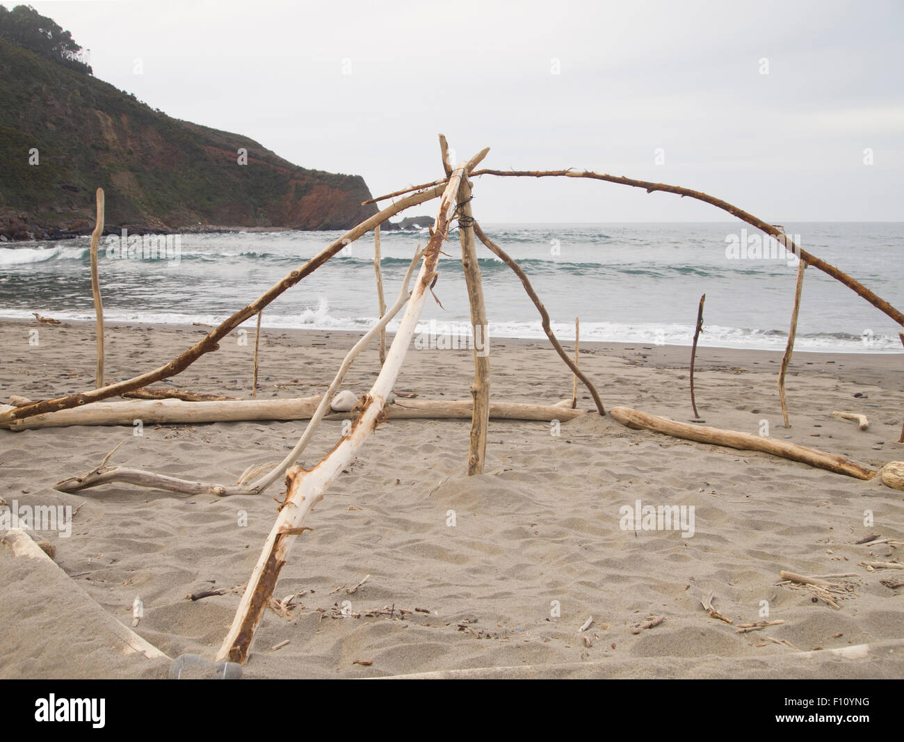 Sticks at Bahinas beach Stock Photo - Alamy