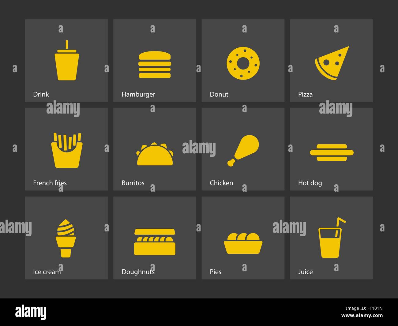 Fast food icons Stock Vector Image & Art - Alamy