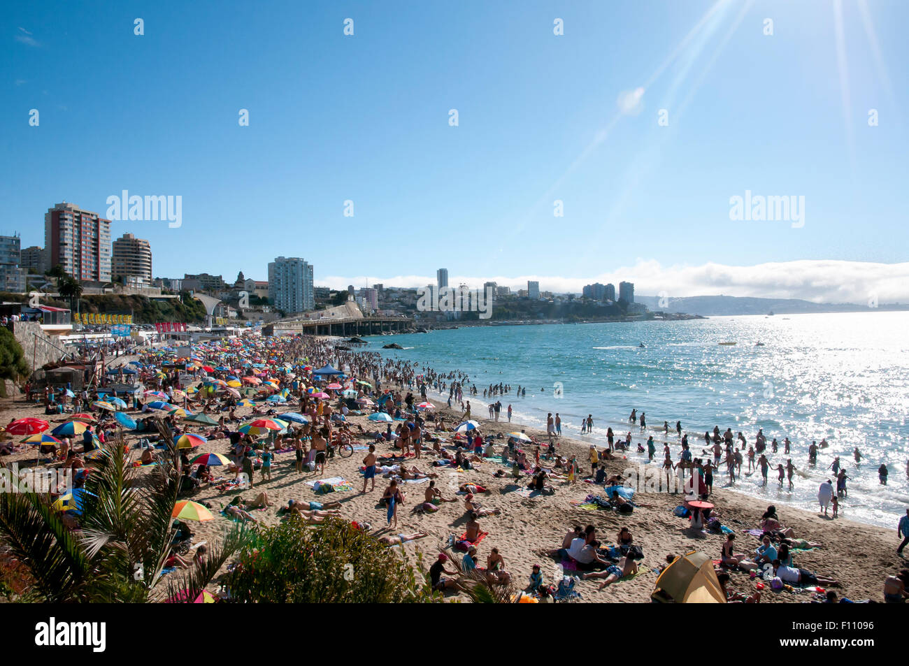 Pacific Coast Beach - Vina Del Mar - Chile Stock Photo - Alamy