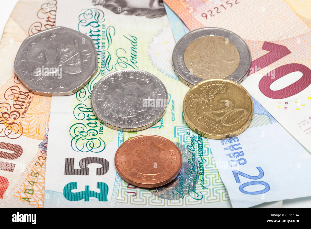 Euro and Pound money Stock Photo - Alamy