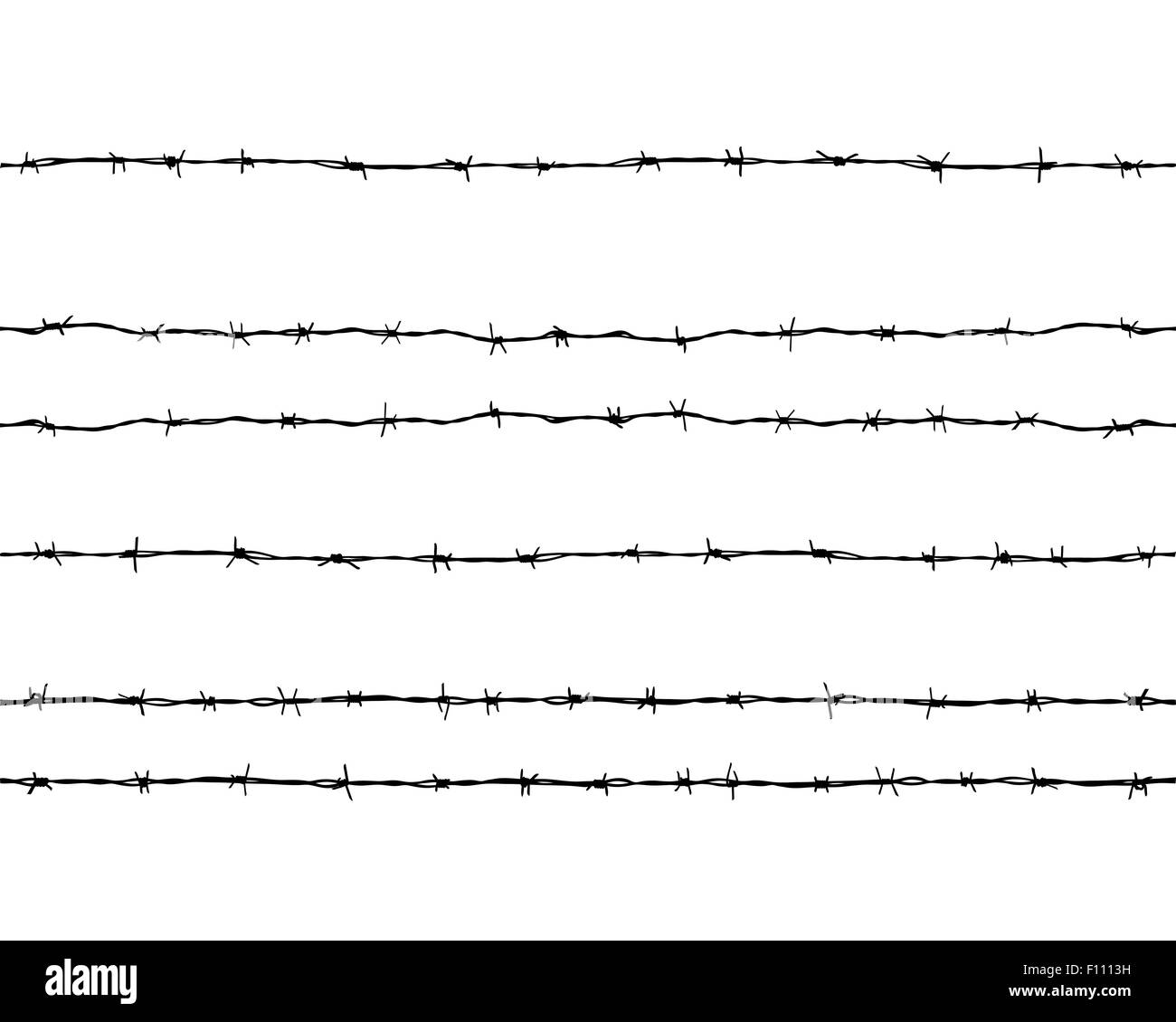 Barbed wire fence set Cut Out Stock Images & Pictures - Alamy