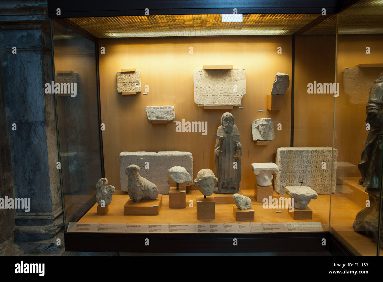 Ancient sculptures and stone carvings with inscriptions and texts in ...