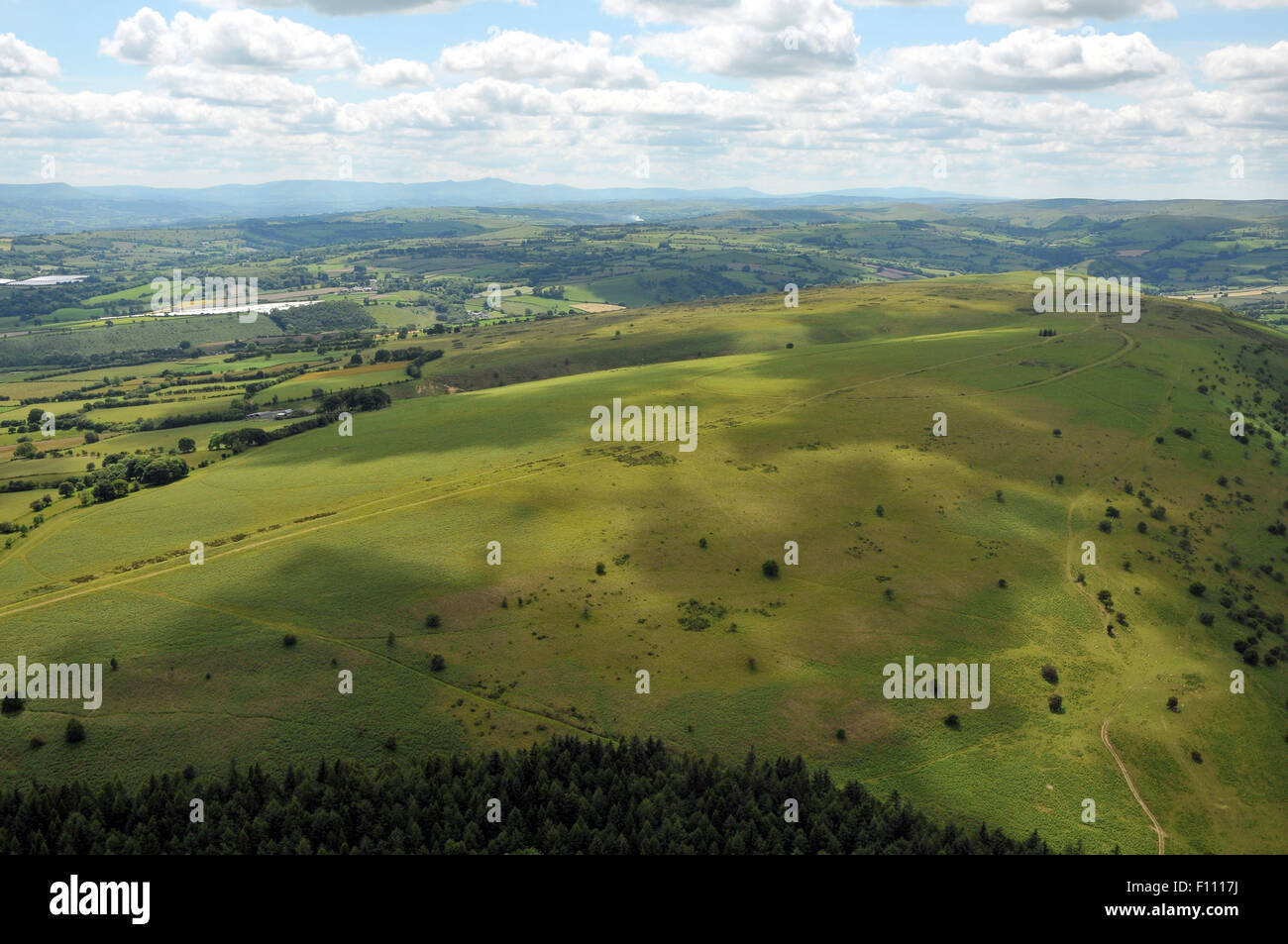 An aerial view of Hergest Ridge, Kington, Herefordshire Stock Photo - Alamy