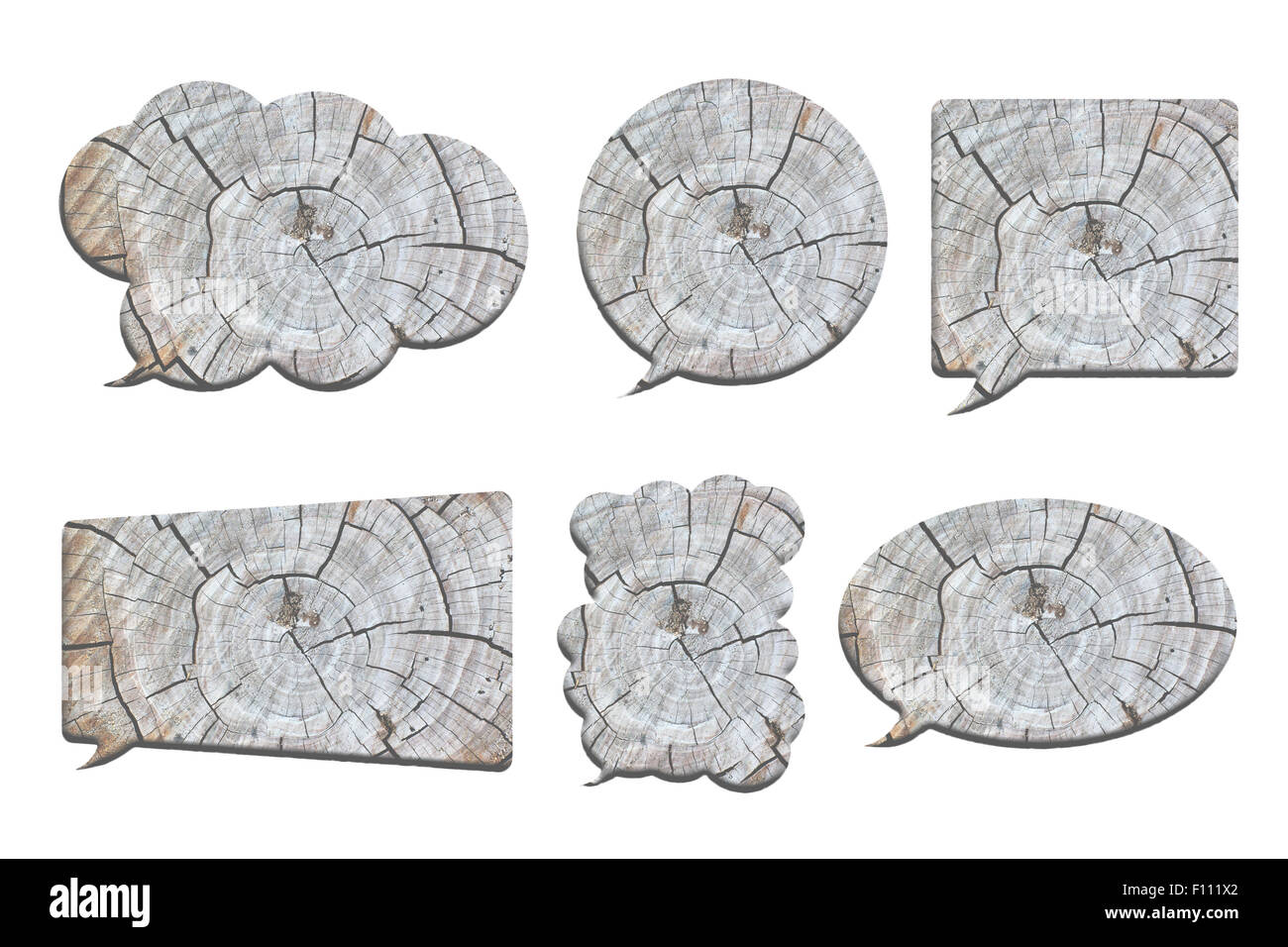 tree bark in bubble speech shape isolated on white background Stock ...