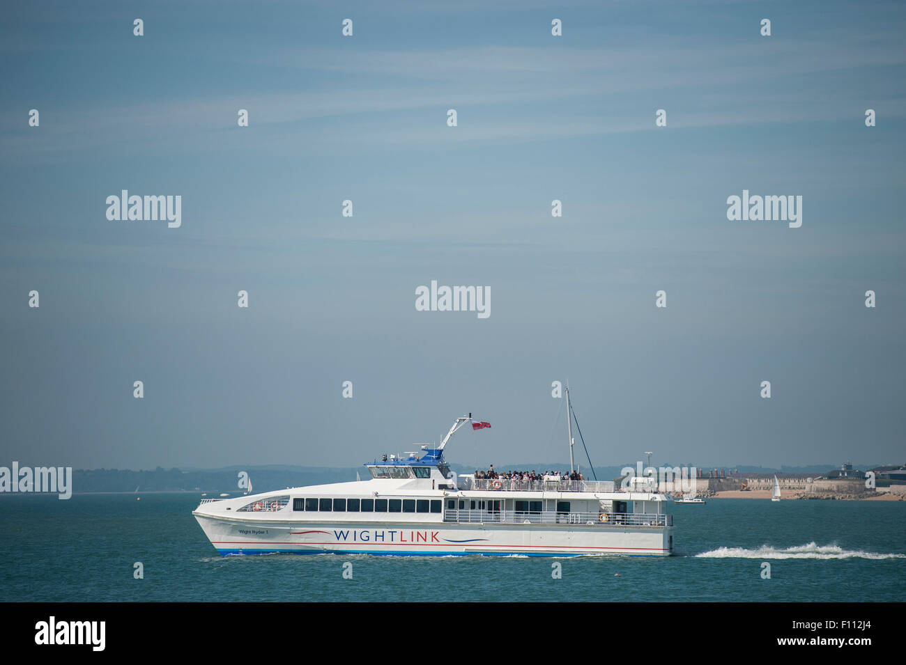 Wightlink passenger ferry Wight Ryder II approaching Portsmouth Harbour ...