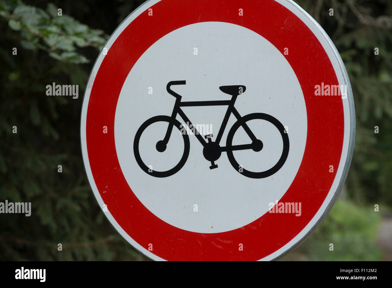 Traffic sign no entry for cyclists, route forbidden for cyclists Stock ...