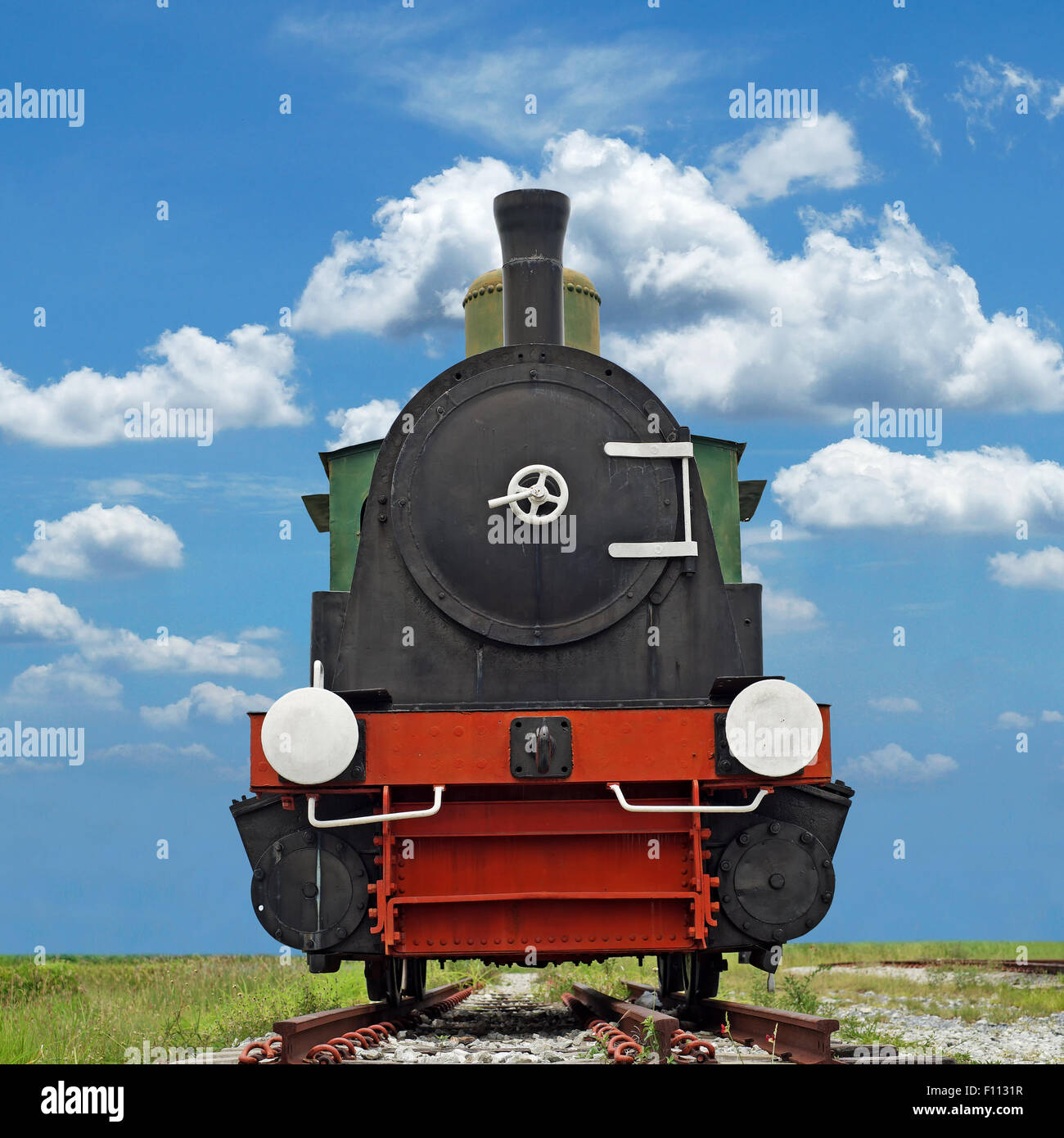 old steam engine locomotive train with beautiful sky background Stock ...