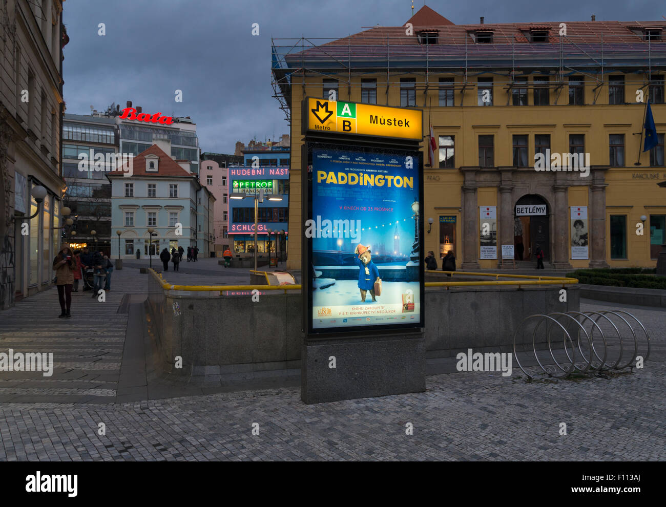 Mustek metro entrance at the jungmannov square Stock Photo - Alamy