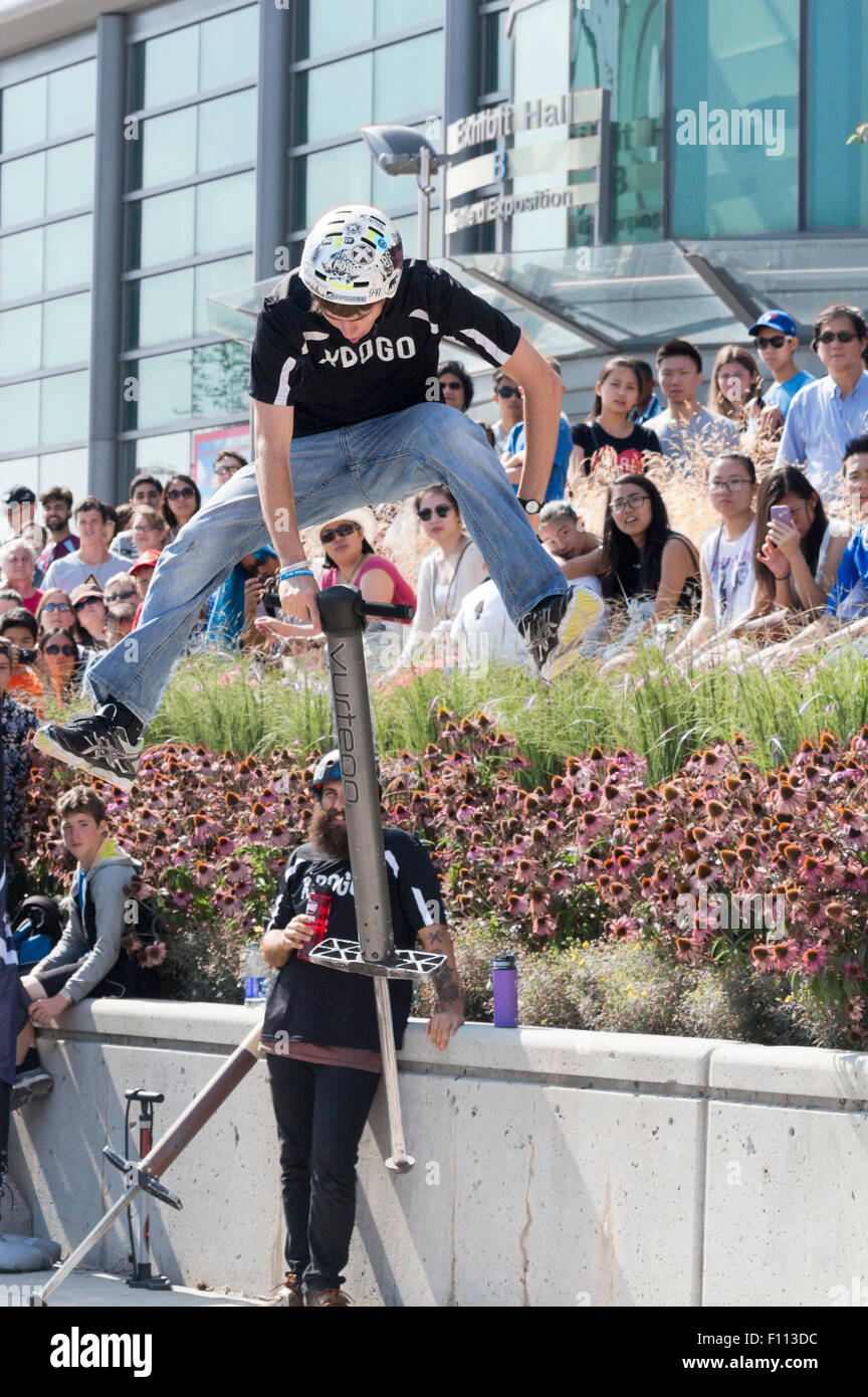 Pogo stick jumping hi-res stock photography and images - Alamy