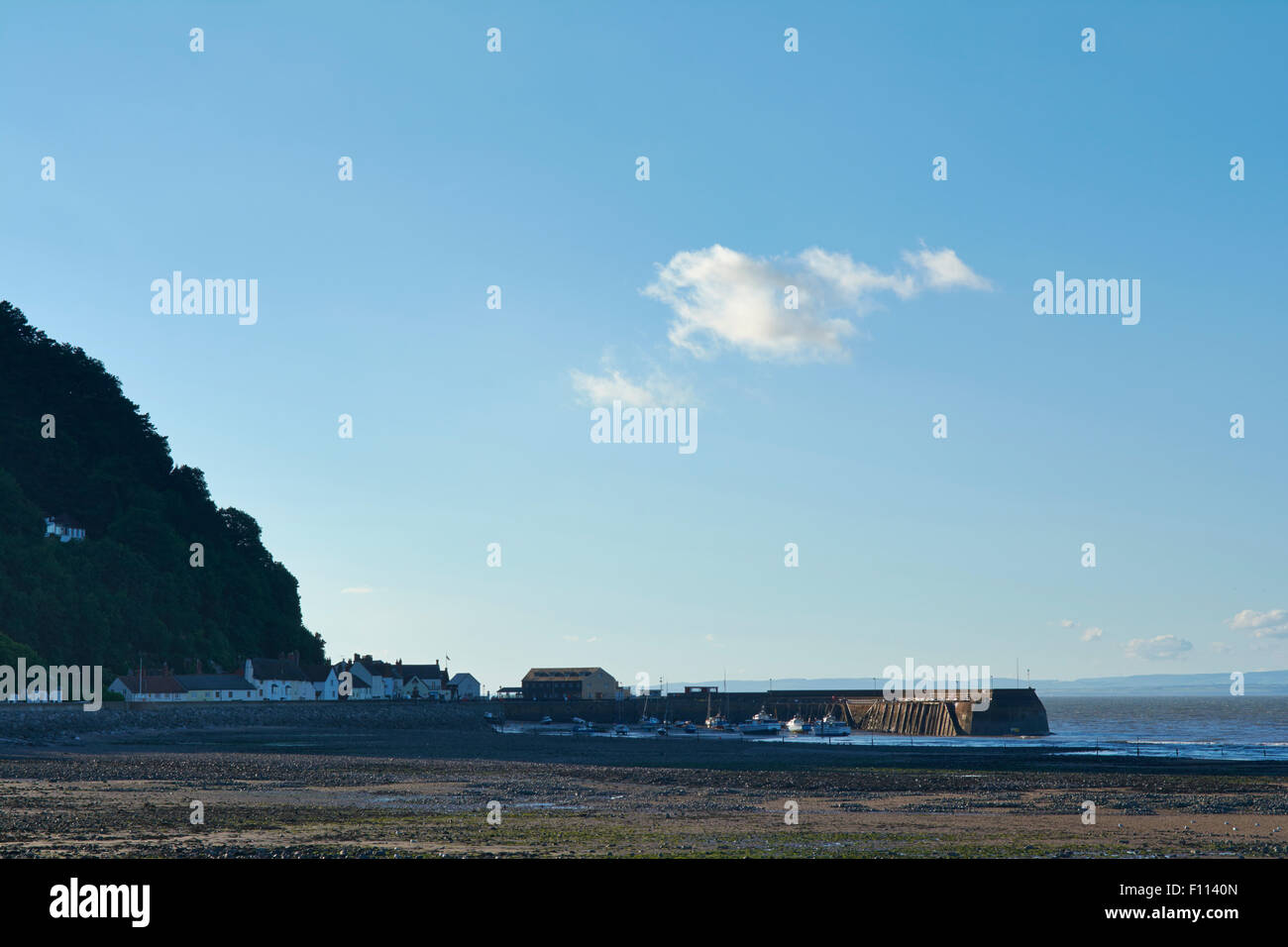 Minehead Beach looking towards the Harbour - Somerset, England, UK ...