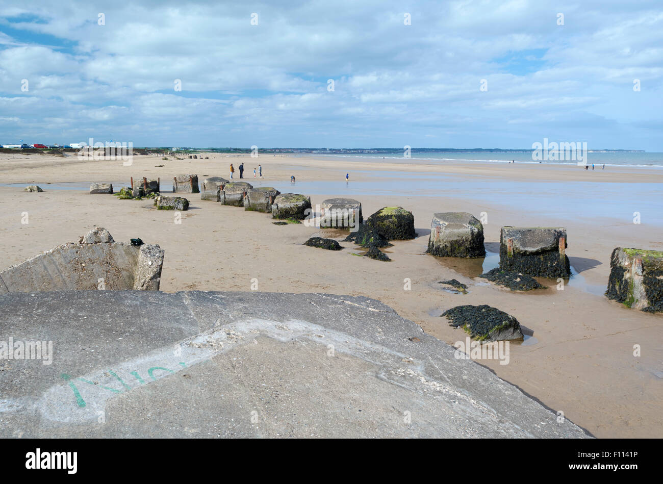 WW2 Defense remnants at Fraisethorpe Beach near Bridlington, England ...