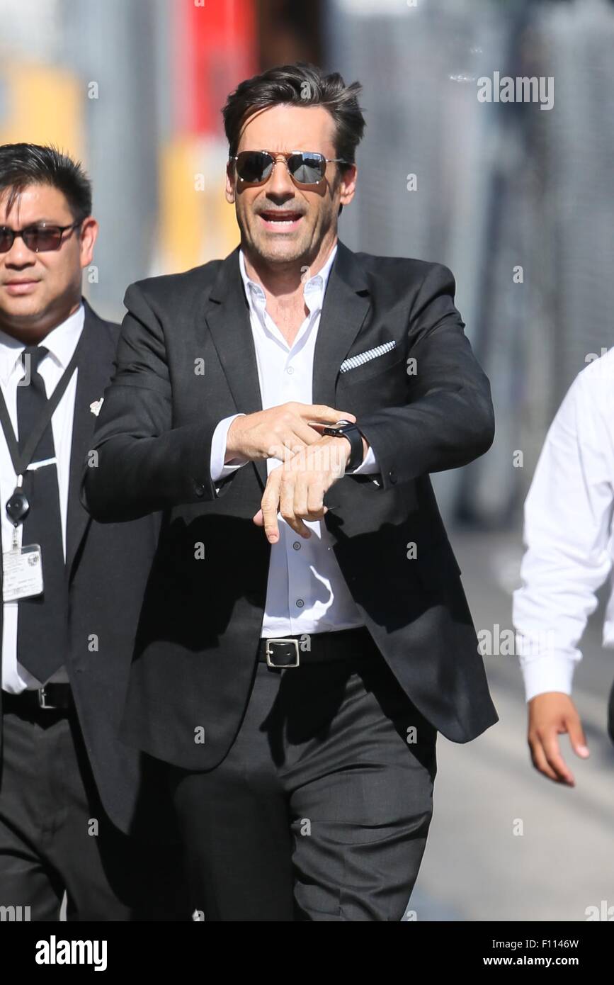 Jon Hamm seen arriving at ABC studios for Jimmy Kimmel Live. Featuring ...