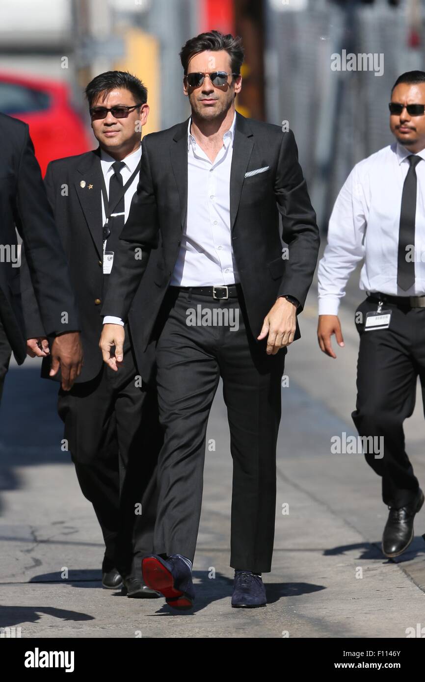 Jon Hamm seen arriving at ABC studios for Jimmy Kimmel Live. Featuring ...