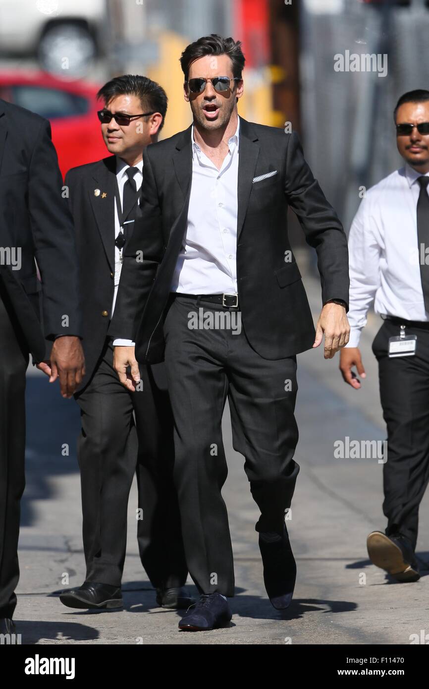 Jon Hamm seen arriving at ABC studios for Jimmy Kimmel Live. Featuring ...