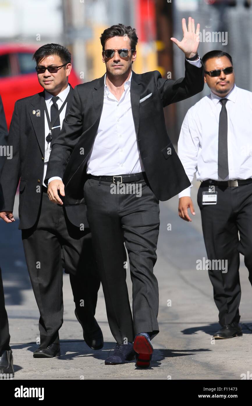Jon Hamm seen arriving at ABC studios for Jimmy Kimmel Live. Featuring ...