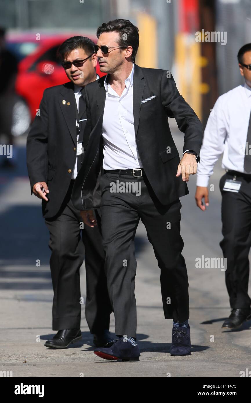Jon Hamm seen arriving at ABC studios for Jimmy Kimmel Live. Featuring ...