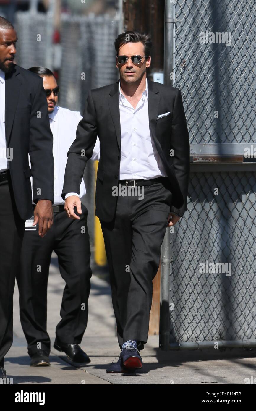 Jon Hamm seen arriving at ABC studios for Jimmy Kimmel Live. Featuring ...