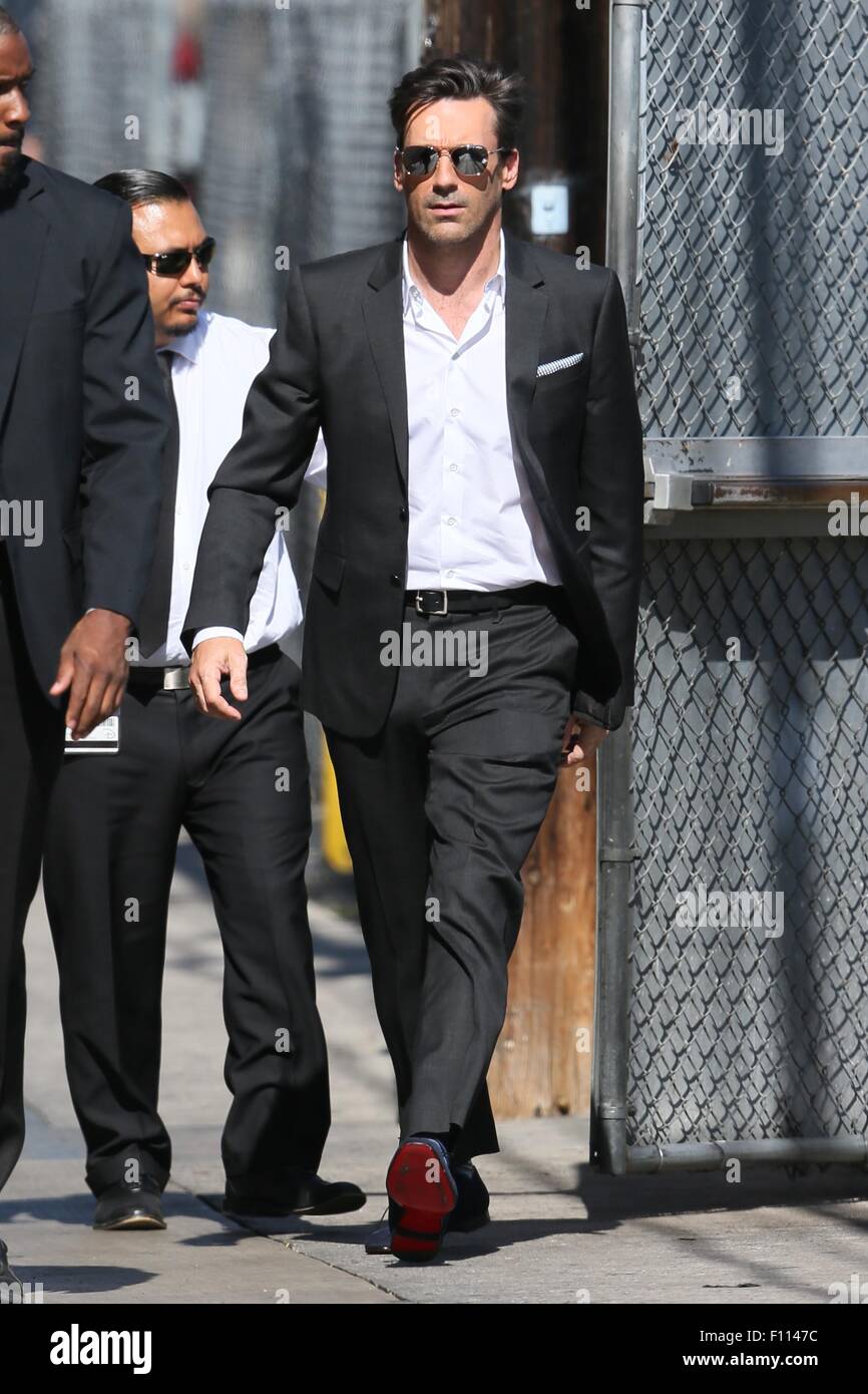 Jon Hamm seen arriving at ABC studios for Jimmy Kimmel Live. Featuring ...