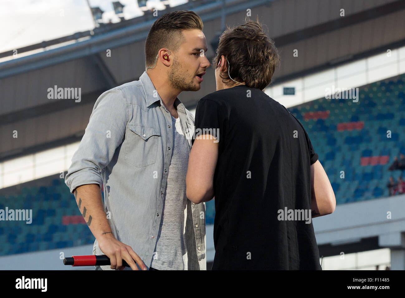 One Direction performing live on stage at Ullevi in Gothenburg ...