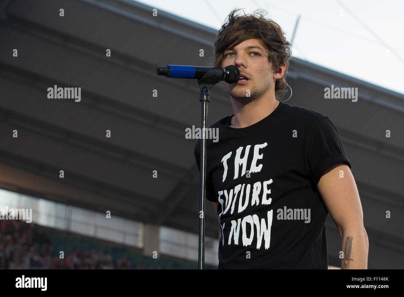 One Direction performing live on stage at Ullevi in Gothenburg ...