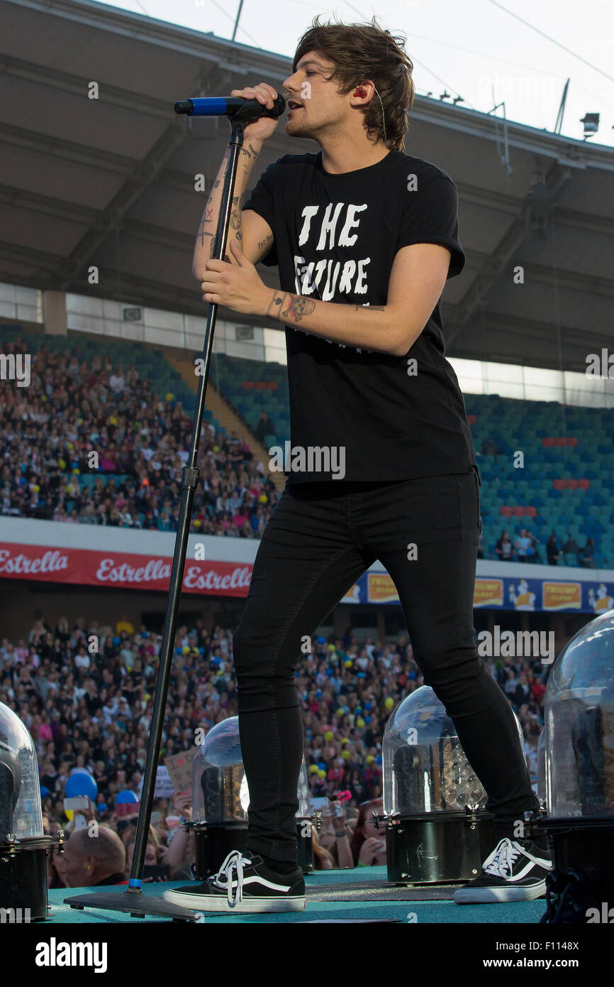 One Direction performing live on stage at Ullevi in Gothenburg ...