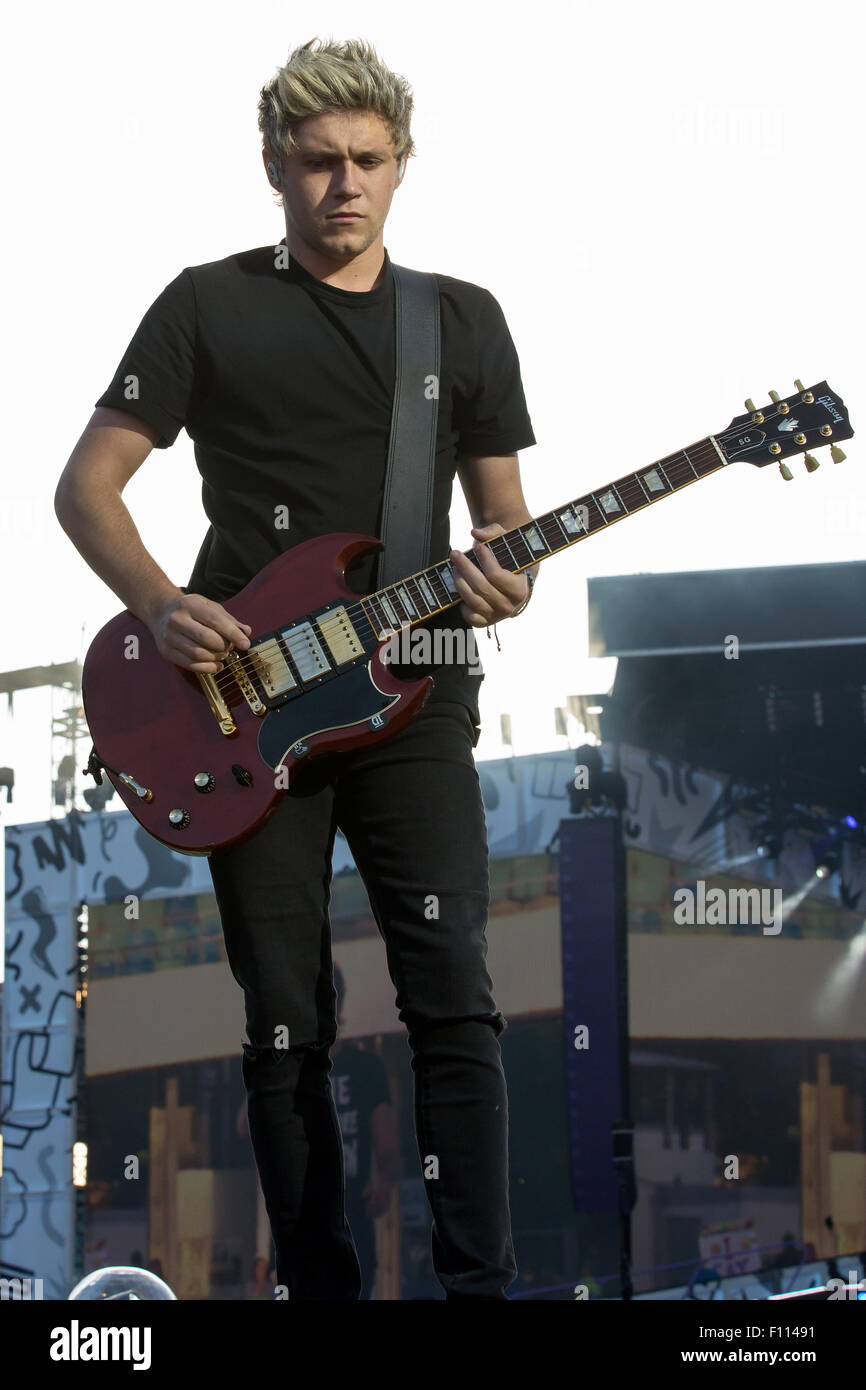 One Direction performing live on stage at Ullevi in Gothenburg ...