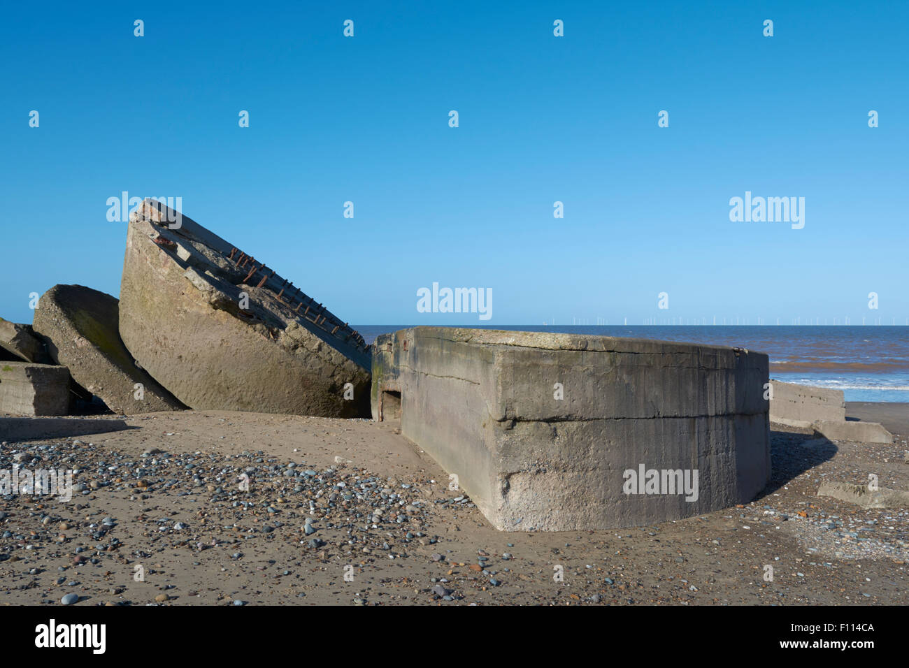 Remains Godwin Battery & WW2 defenses at Kilnsea, Yorkshire, England ...