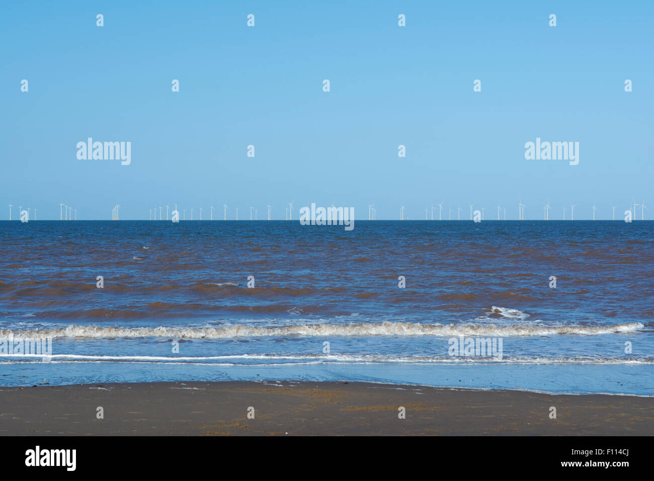 Humber Gateway Wind Farm from Kilnsea Beach, Yorkshire, England, UK ...