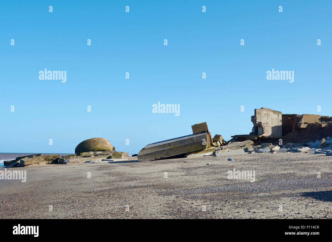 Remains Godwin Battery & WW2 defenses at Kilnsea, Yorkshire, England ...