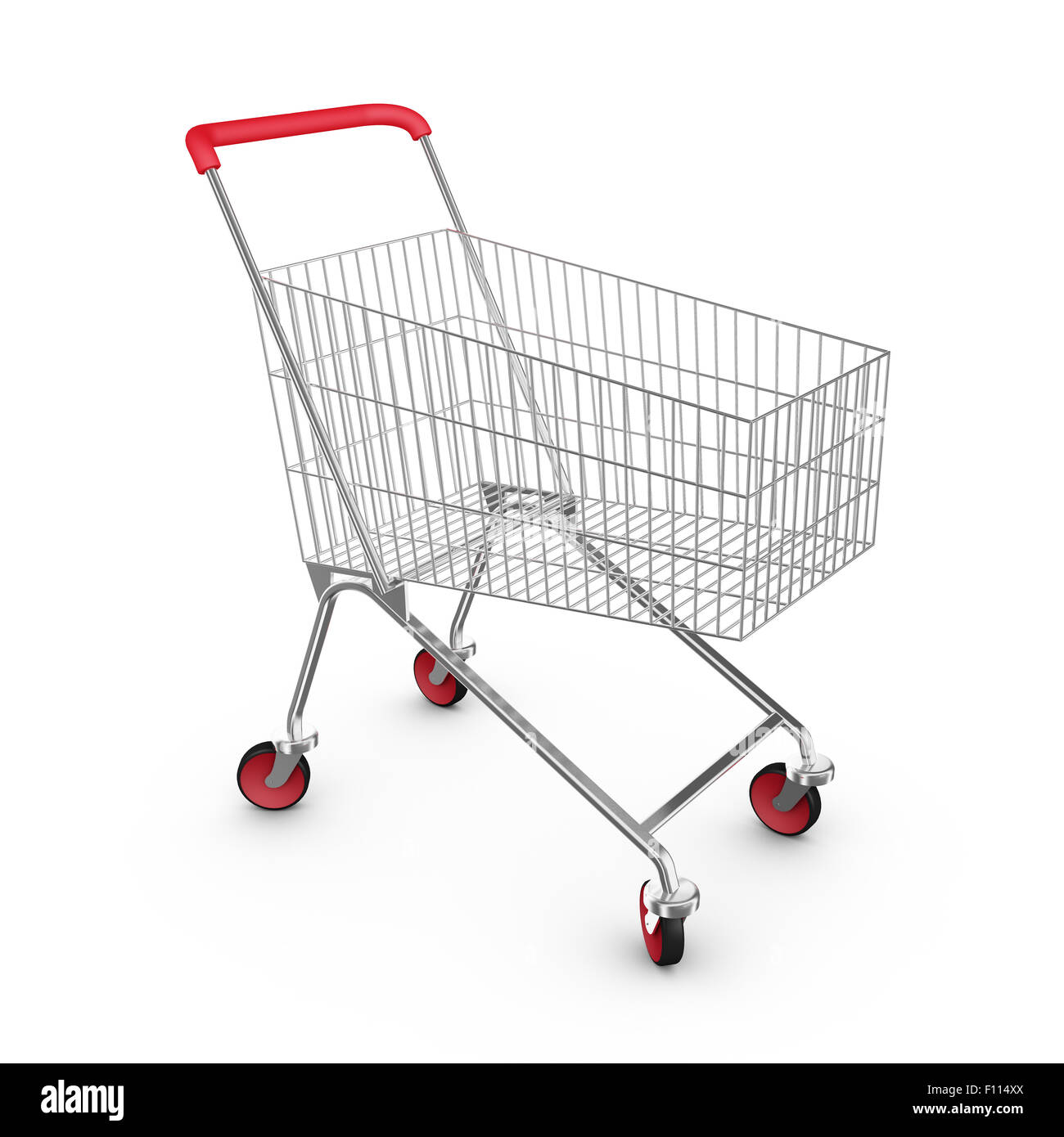 shopping trolley on a white background Stock Photo - Alamy