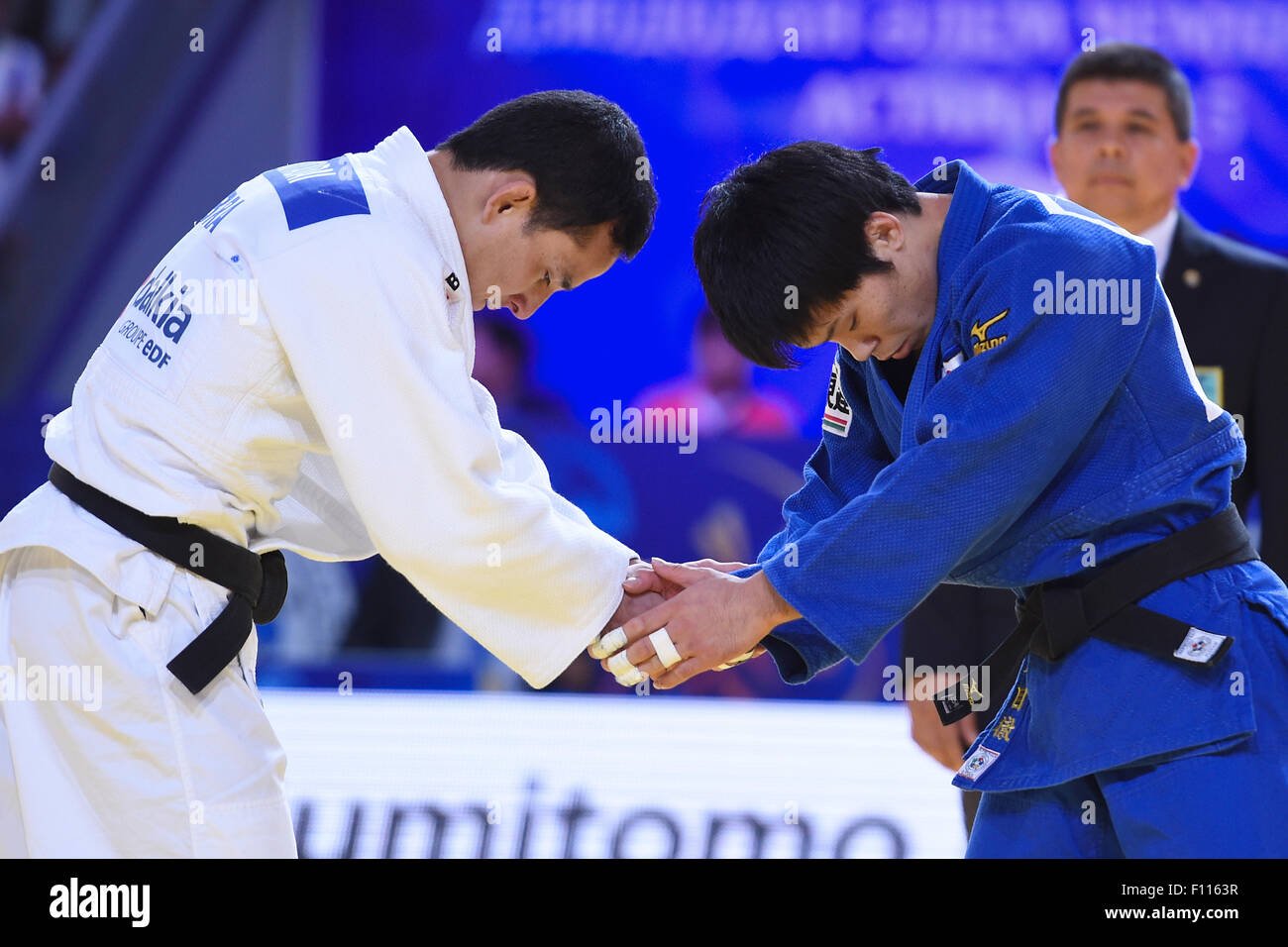 Astana, Kazakhstan. 24th Aug, 2015. (L-R) Felipe Kitadai (BRA), Toru ...
