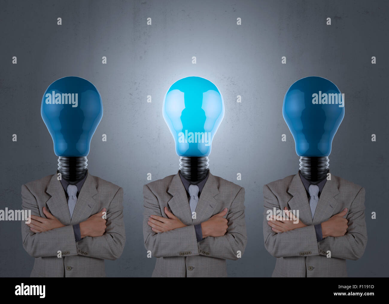 businessman with light bulb head as looking for the talent concept ...