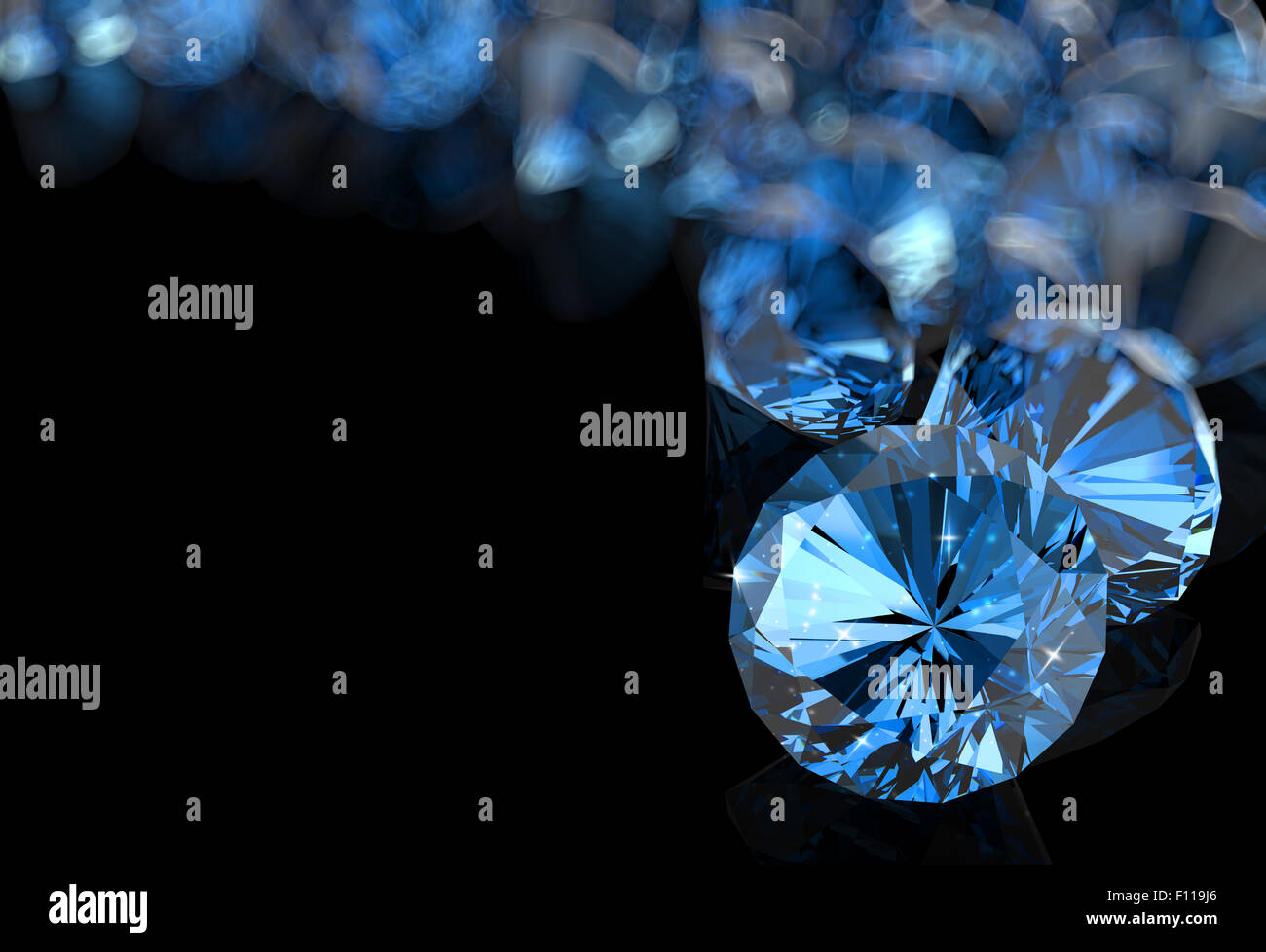 Blue diamond black background hi-res stock photography and images - Alamy