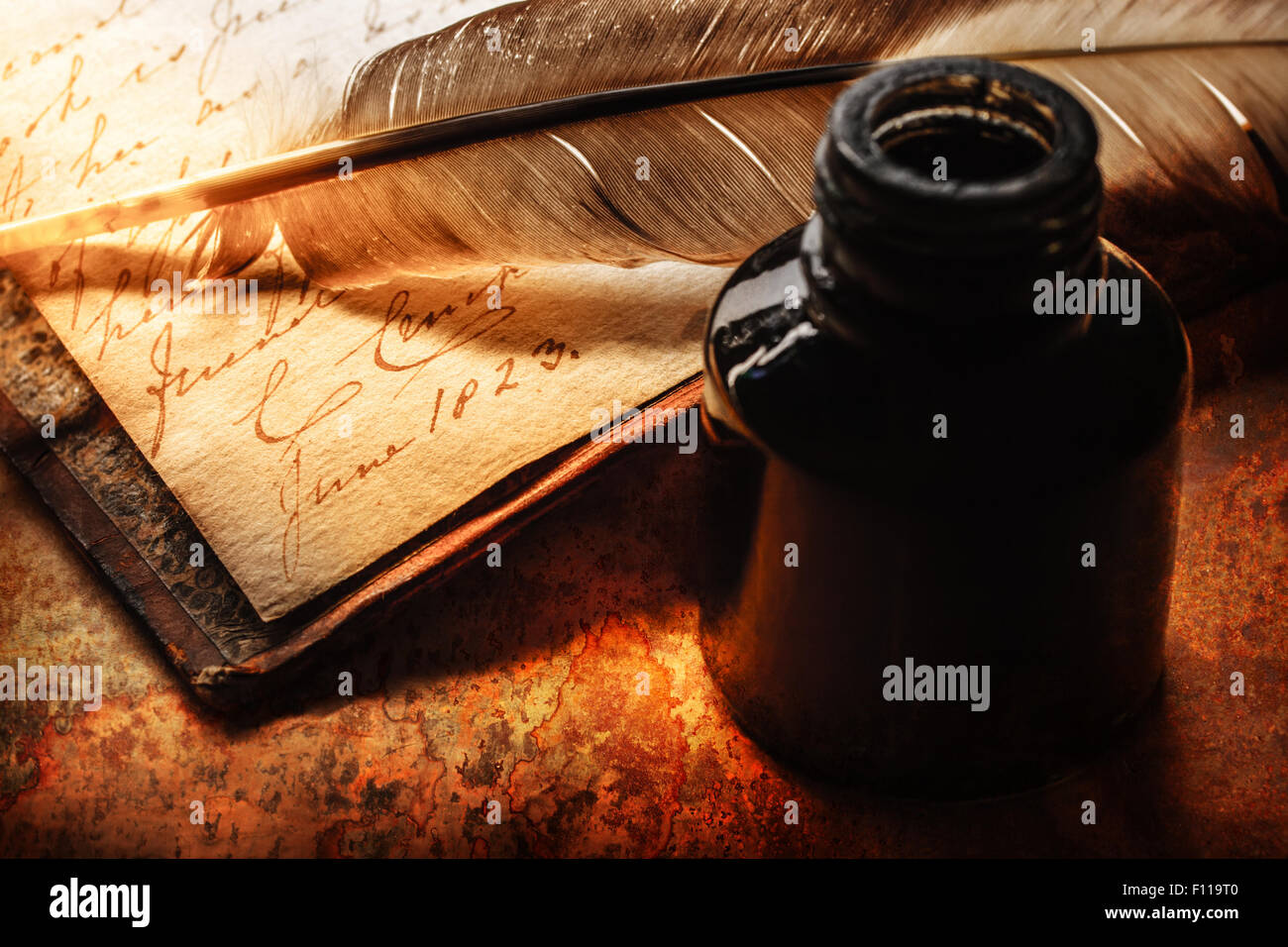 Old Book Feather Inkpot High Resolution Stock Photography and Images ...