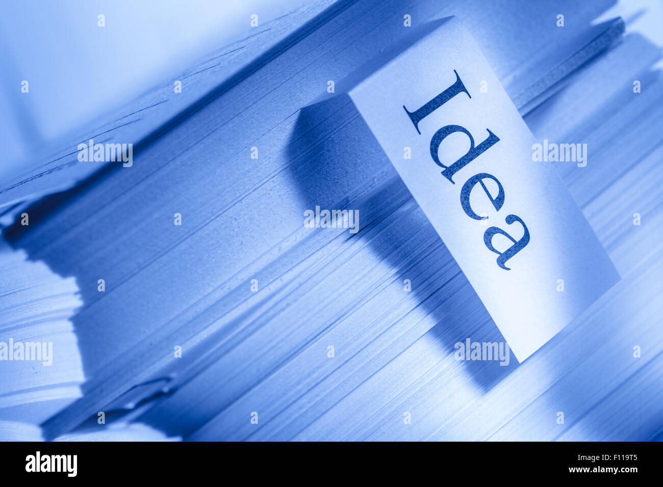Idea conception with stack of paper cards Stock Photo - Alamy