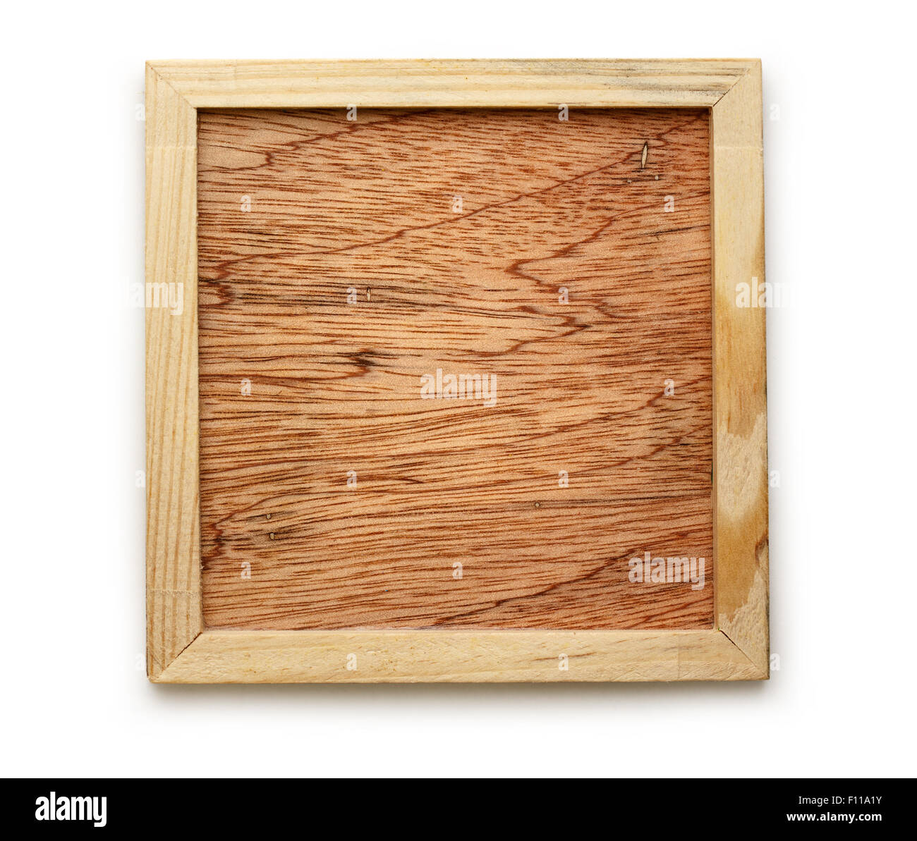 Blank new square wooden frame as background Stock Photo - Alamy