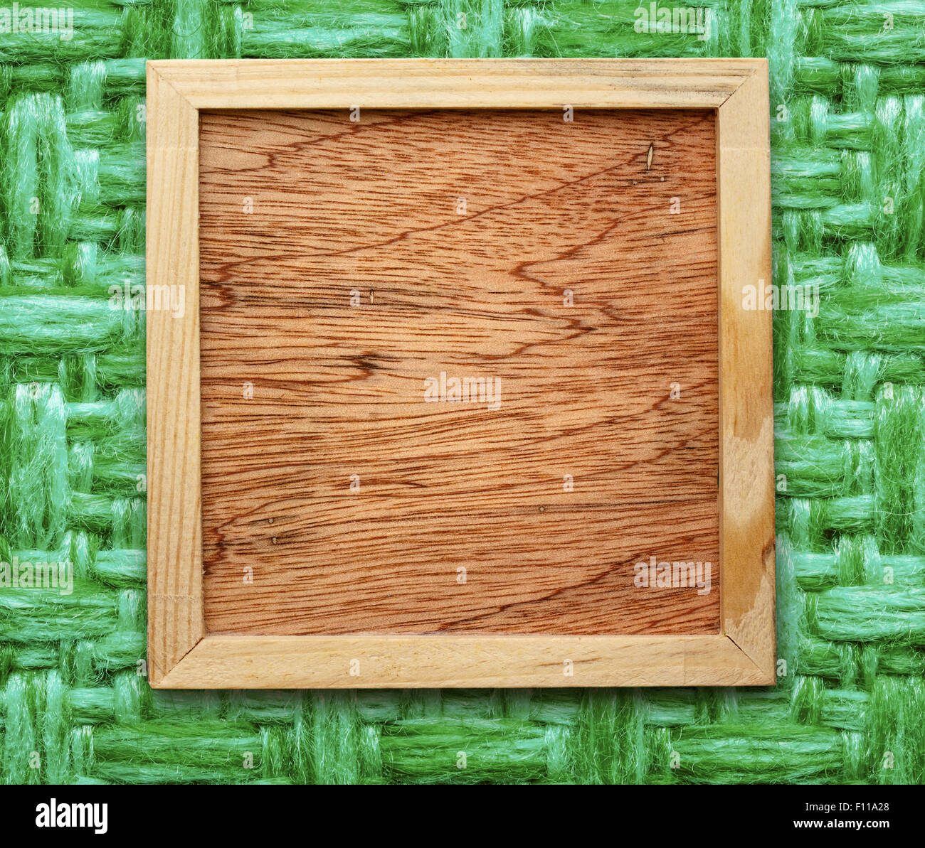 Blank new square wooden frame as background Stock Photo - Alamy