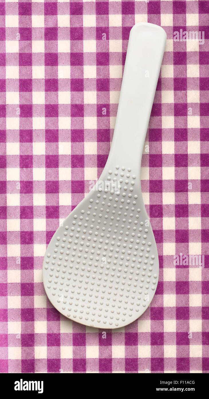 One white spatula on the cloth background Stock Photo - Alamy